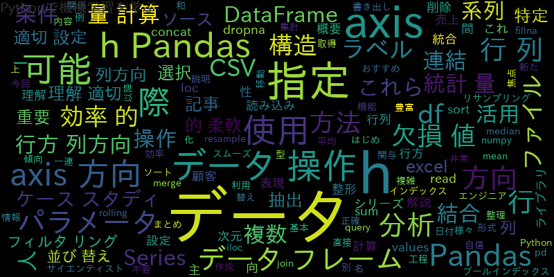 Pandasでaxisを使いこなす！データ操作の方向を理解しよう ｜ 自作で機械学習モデル・AIの使い方を学ぶ
